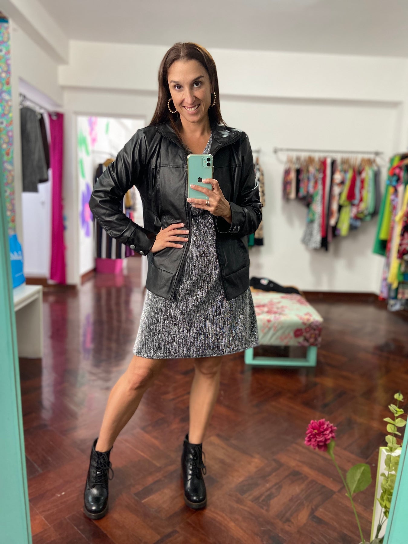 Casaca Classic Elena Stone Latex Black – Julieta Shop